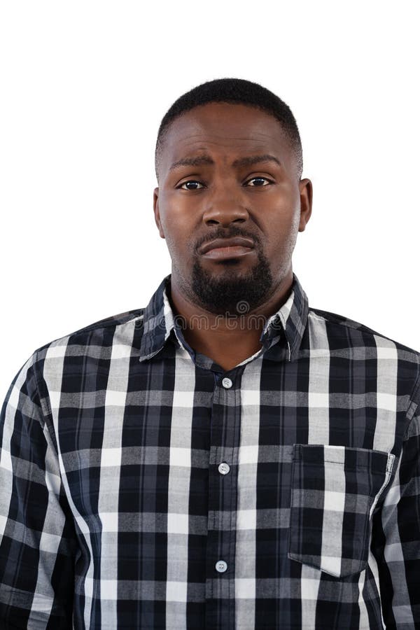 Homem Confuso Contra O Fundo Branco Imagem de Stock - Imagem de preto ...