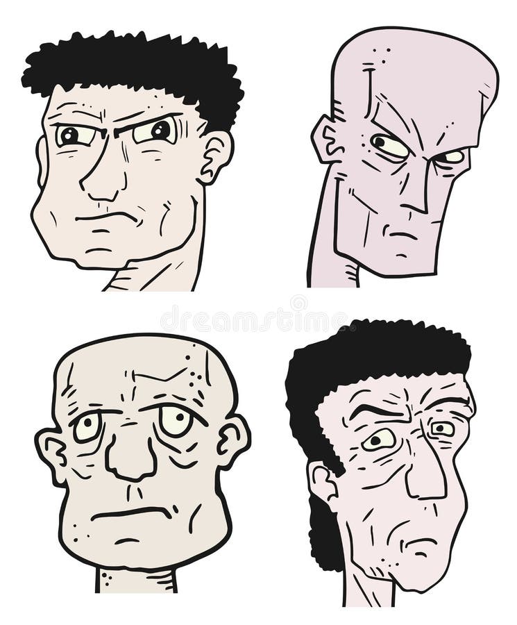 Homem de quatro caras ilustração do vetor. Ilustração de série - 31131292