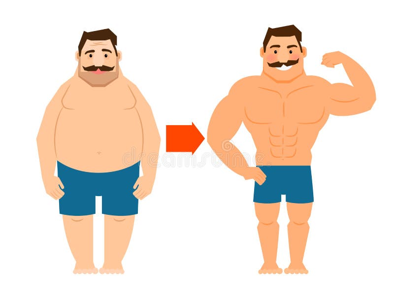 Homem Gordo E Magro Com Bigode Ilustração do Vetor - Ilustração de ...