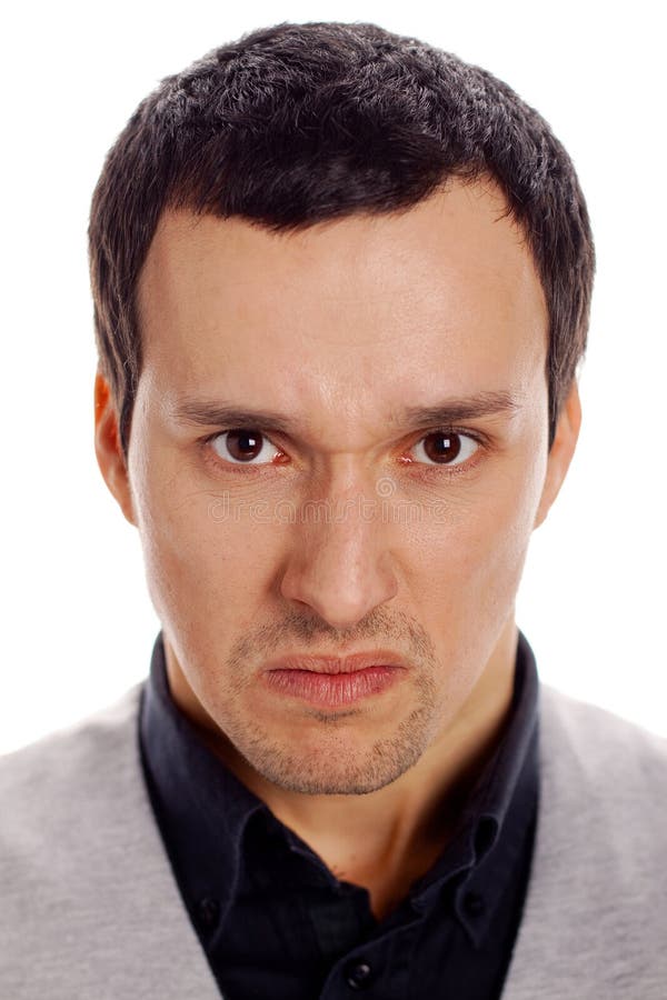 Homem irritado imagem de stock. Imagem de cara, branco - 23197169