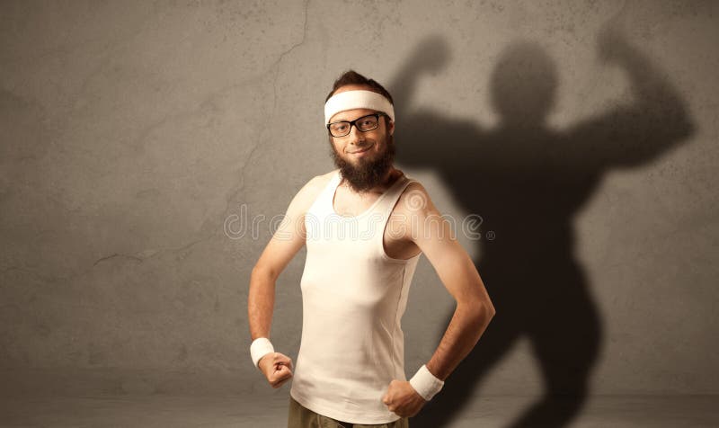 Homem Magro Com Sombra Musculous Imagem de Stock - Imagem de potência ...