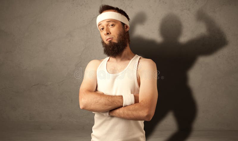 Homem Magro Com Sombra Musculous Imagem de Stock - Imagem de forma ...