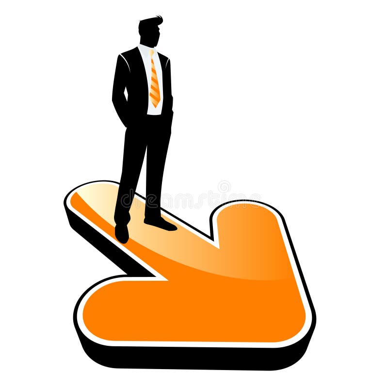 Homem na seta ilustração do vetor. Ilustração de digital - 8768301