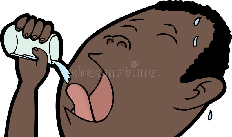 Homem negro sedento ilustração stock. Ilustração de corte - 27732079
