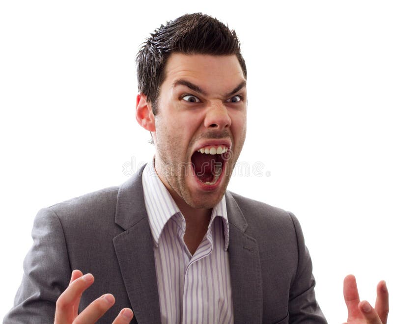 Homem Novo Irritado Que Grita Imagem de Stock - Imagem de ombros, vocal ...