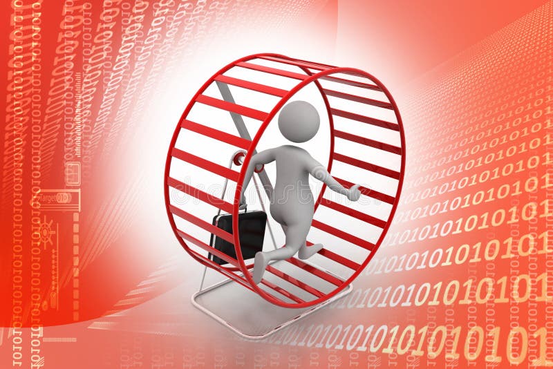 Homem Que Escala a Roda De Giro Ilustração Stock - Ilustração de ...