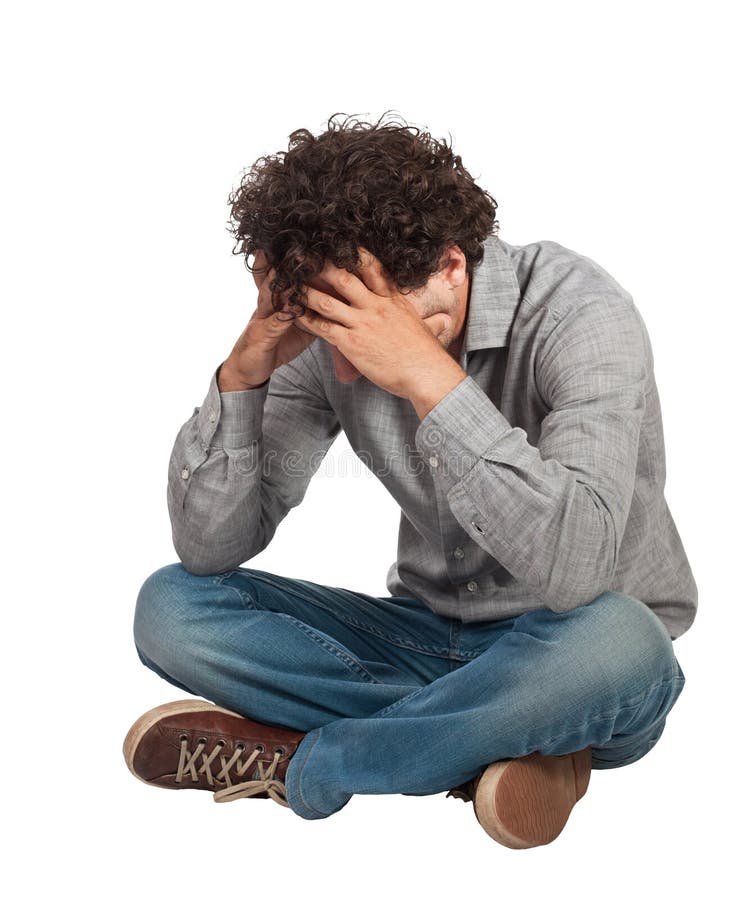 Homem triste sozinho imagem de stock. Imagem de assentado - 12191935