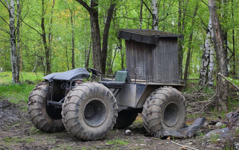 Homemade All-terrain Vehicle with Large Wheels Stock Image - Image of ...