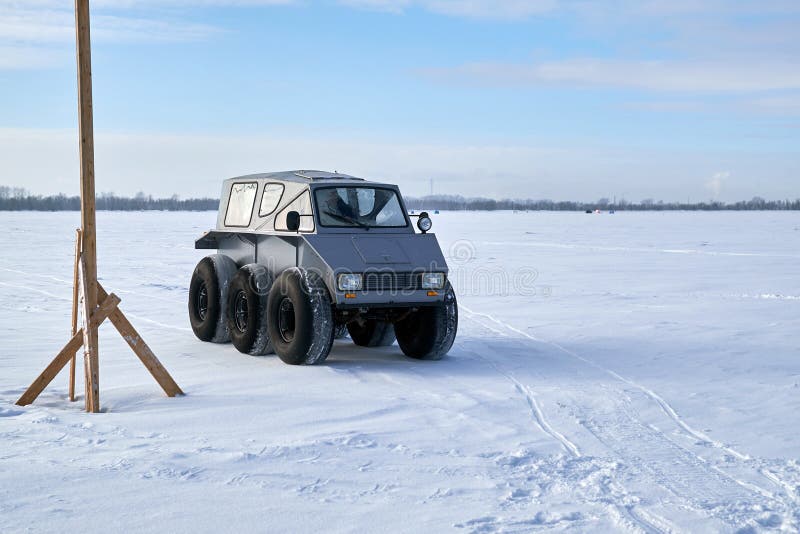 Homemade All-terrain Vehicle in Winter Stock Image - Image of craftsmen ...