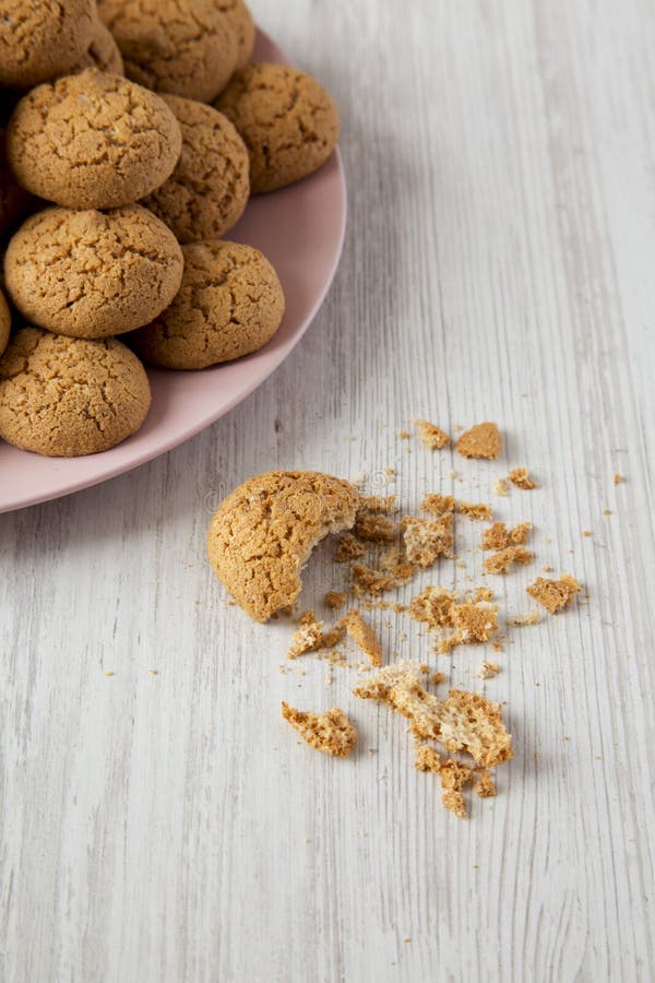 Homemade Almond Cookies, Side View. Close-up Stock Photo - Image of ...