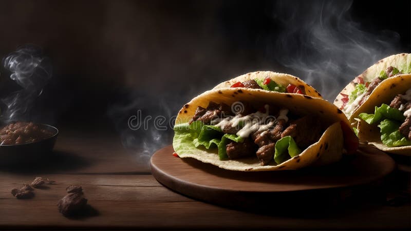 Homemade American Soft Shell Beef Tacos. Generative AI Stock ...