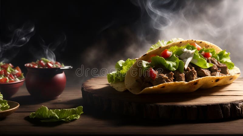 Homemade American Soft Shell Beef Tacos. Generative AI Stock ...