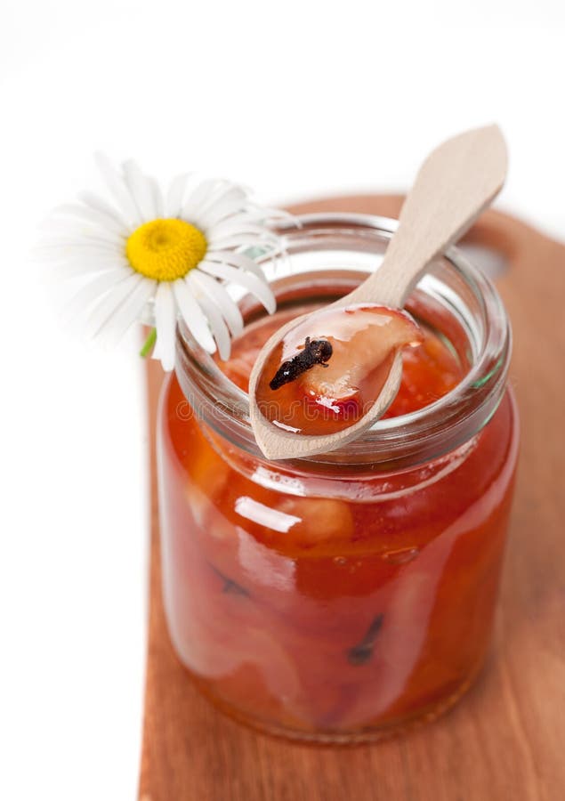 Homemade apple jam closeup stock image. Image of delicious - 27160377