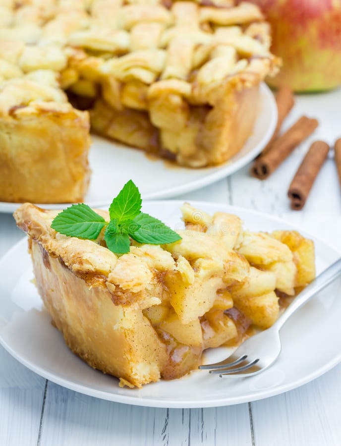 Homemade Apple Pie with Lattice Pattern Stock Photo - Image of holiday ...