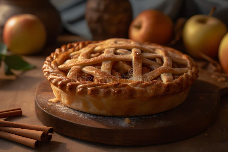 Homemade Apple Pie. Neural Network AI Generated Stock Illustration ...