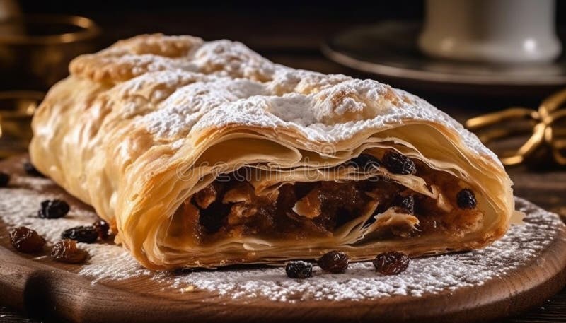 Homemade Apple Strudel, a Sweet Pastry Delight Generated by AI Stock ...