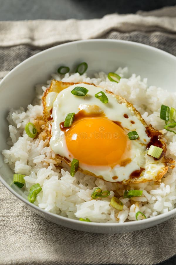 Homemade Asian Fried Egg and Rice Breakfast Stock Photo - Image of ...