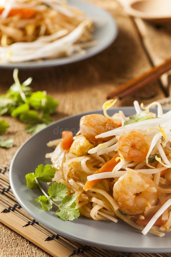 Homemade Asian Pad Thai stock image. Image of prawn, thailand - 31395105