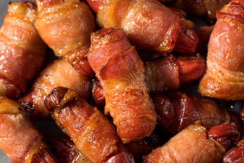 Homemade Bacon Pigs in a Blanket Stock Photo - Image of sausage ...