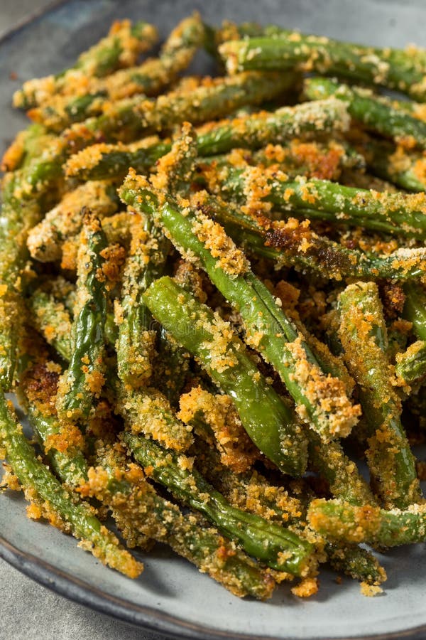 Homemade Baked Crispy Green Beans Stock Image - Image of cooked ...