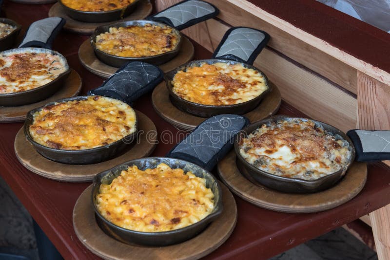 Homemade Baked Mac and Cheese on Wooden Table Stock Photo - Image of ...