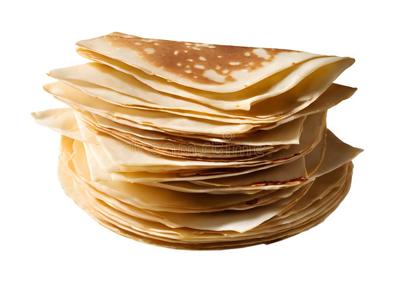 Homemade Bakery Stack of Thin Crepes Layer Stock Illustration ...