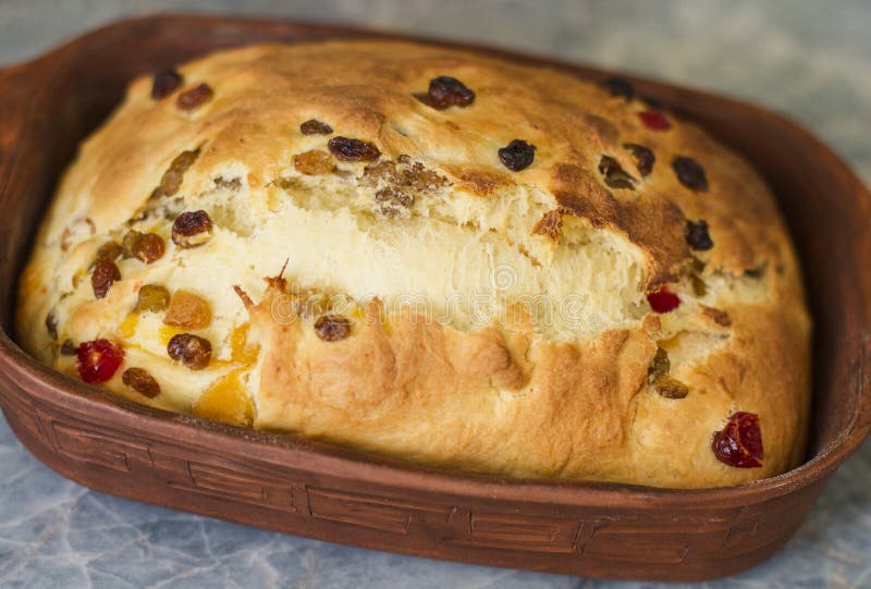 Homemade Baking Bread in Ceramic Form Stock Image - Image of cake ...