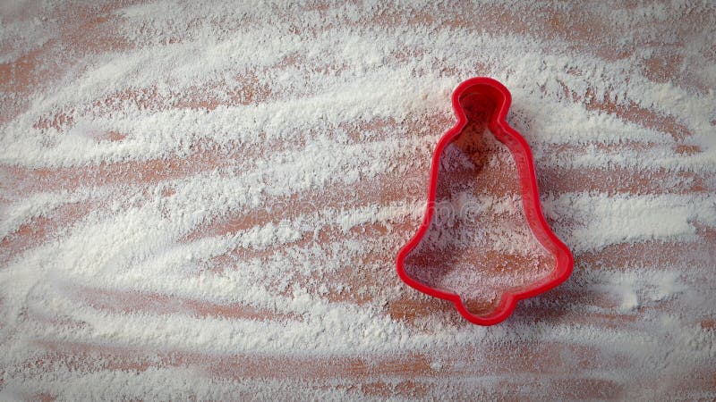 Homemade Baking of Christmas Cookies in the Kitchen. Red Christmas Tree ...