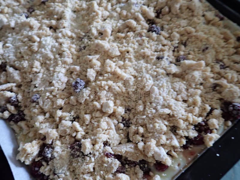 Homemade Baking of a Fruit Crumble Cake Stock Image - Image of dessert ...