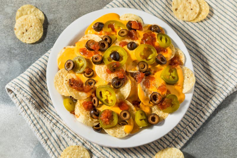 Homemade Basic Mexican Nachos with Cheese Stock Photo - Image of ...