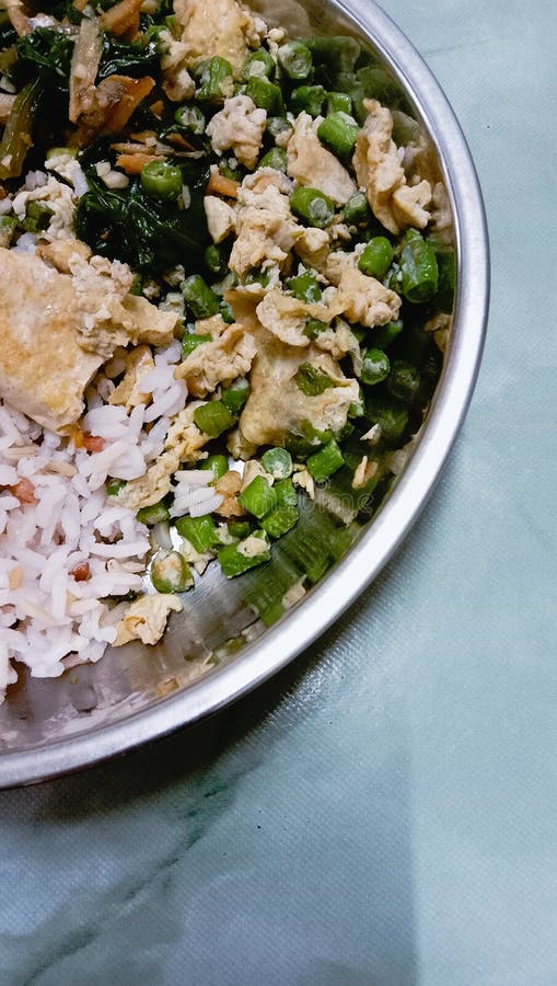 Homemade Beans Fried Egg with Rice Stock Photo - Image of beans, meal ...