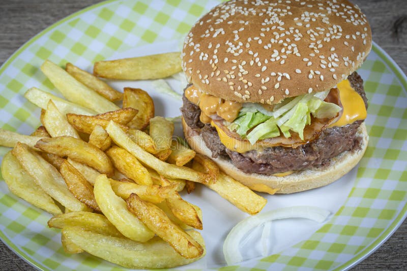 Beef burger on a plate stock photo. Image of lettuce - 182356802