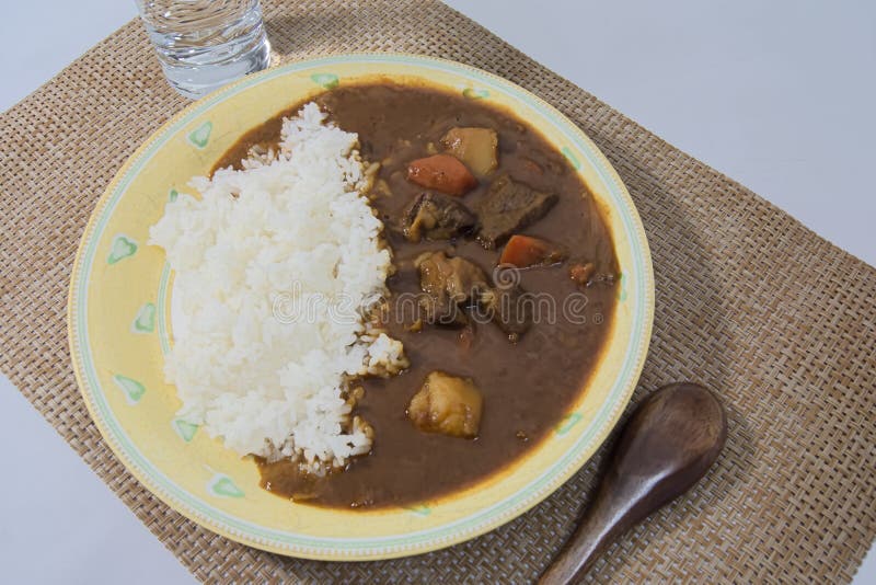 Homemade Beef Curry with Diced Beef Stock Image - Image of rice, meat ...