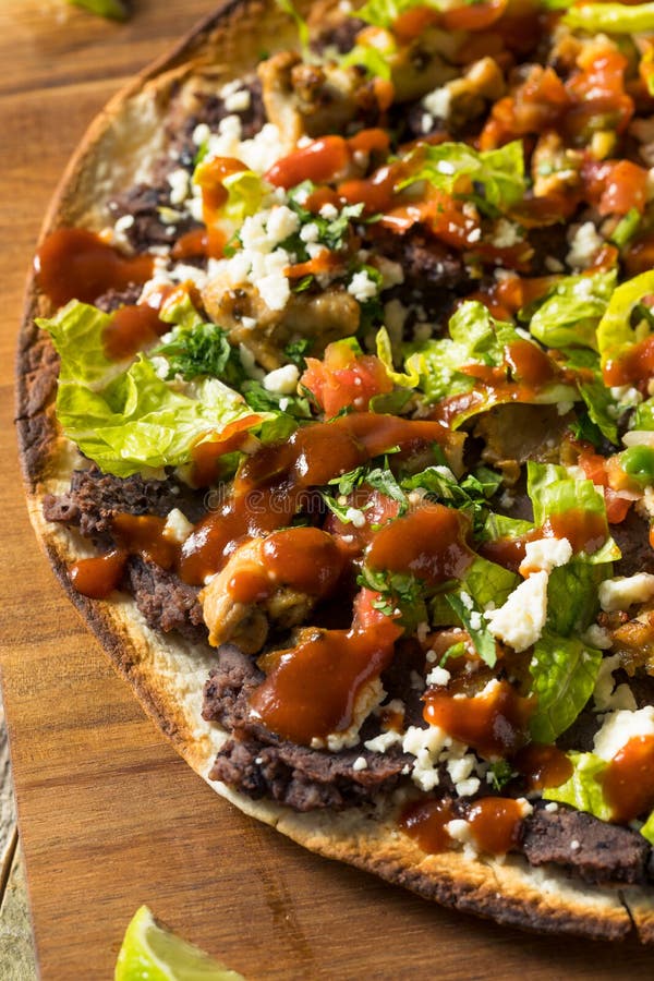 Homemade Big Tostada with Chicken Stock Image - Image of gourmet, tasty ...