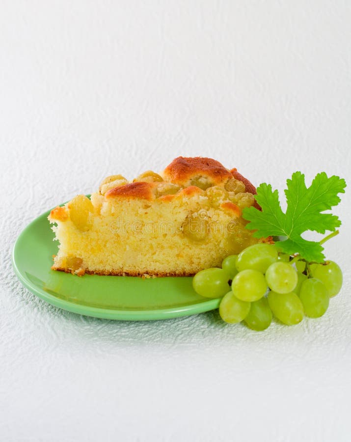 Homemade Biscuit Cake with Green Grapes Stock Image - Image of grape ...