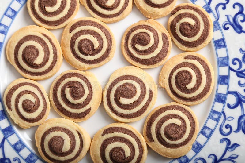 Homemade biscuits rolls. stock image. Image of snail - 128579131