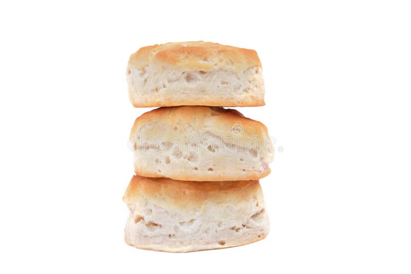 Three Homemade Biscuits for Breakfast Stock Photo - Image of buttermilk ...