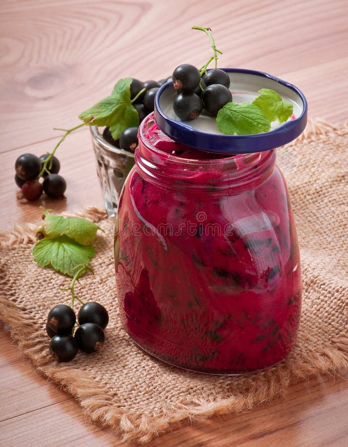 Homemade Black Currant Jelly Stock Image - Image of dessert, organic ...