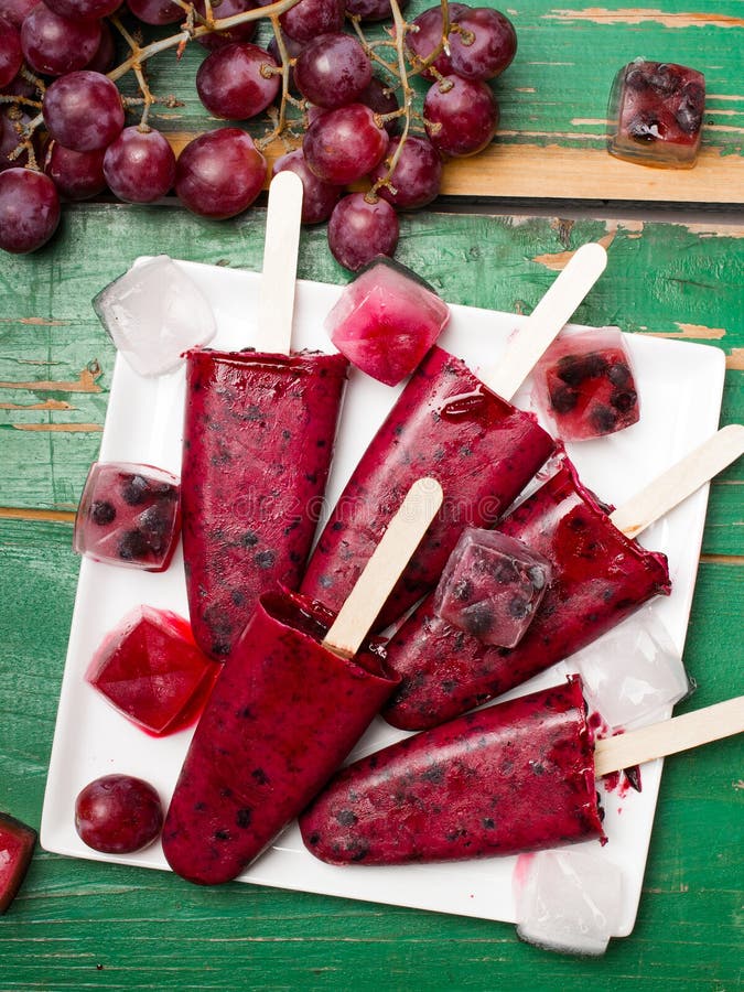 Homemade Blueberry and Grape Ice Cream Stock Photo - Image of food ...