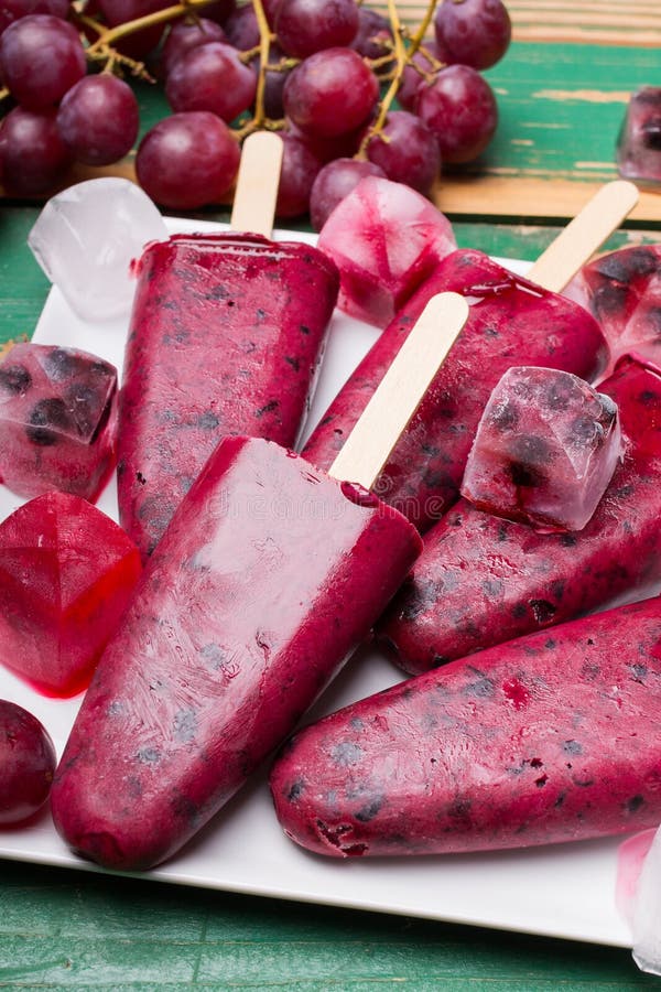 Homemade Blueberry and Grape Ice Cream Stock Photo - Image of pink ...