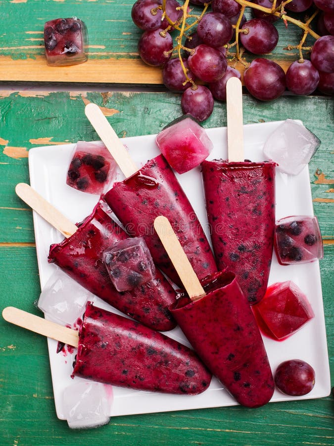 Homemade Blueberry and Grape Ice Cream Stock Photo - Image of blueberry ...