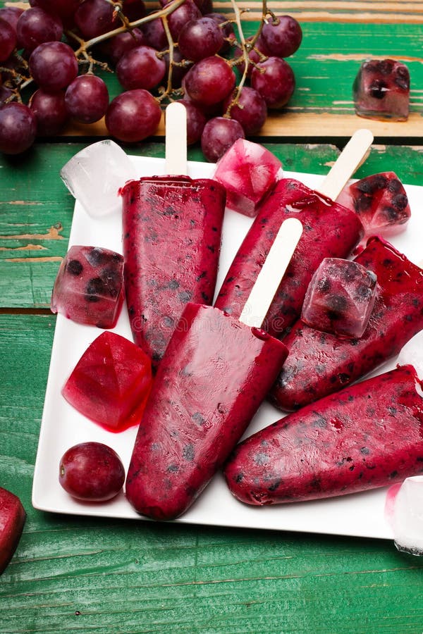 Homemade Blueberry and Grape Ice Cream Stock Photo - Image of green ...