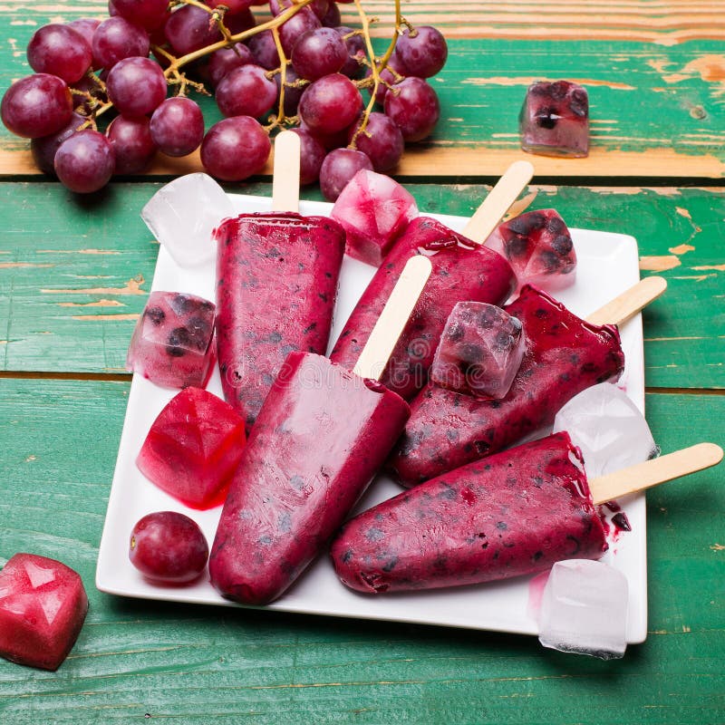 Homemade Blueberry and Grape Ice Cream Stock Image - Image of dessert ...