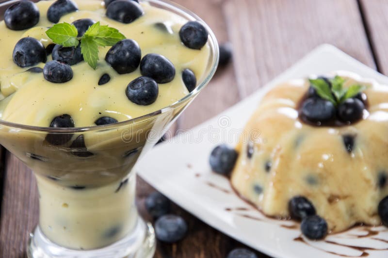 Homemade Blueberry Pudding stock image. Image of portion - 33245739