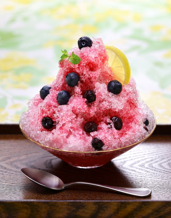 Homemade Blueberry Shaved Ice, Cold Summer Dessert Stock Photo - Image ...