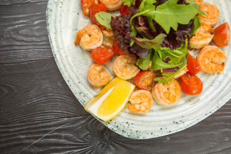 Homemade Boiled Shrimp Appetizer with Cocktail Sauce Stock Photo ...