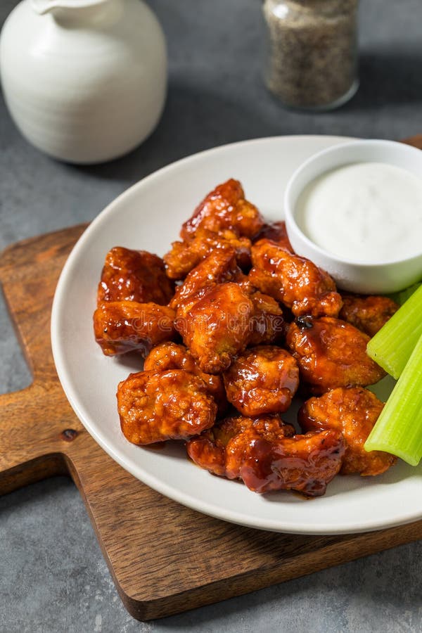 Homemade Boneless Barbecue Chicken Wings Stock Photo - Image of sauce ...