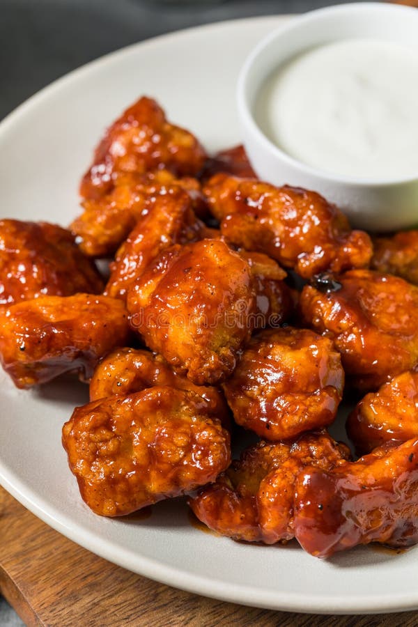 Homemade Boneless Barbecue Chicken Wings Stock Photo - Image of ...