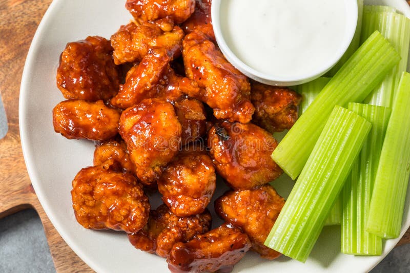 Homemade Boneless Barbecue Chicken Wings Stock Image - Image of fried ...