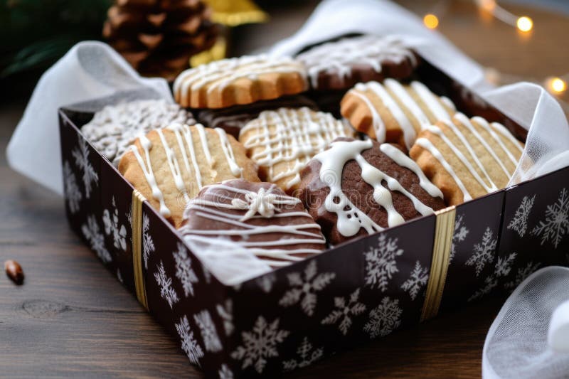 Homemade Boxing Day Cookies Shaped Like Gift Boxes Stock Photo - Image ...